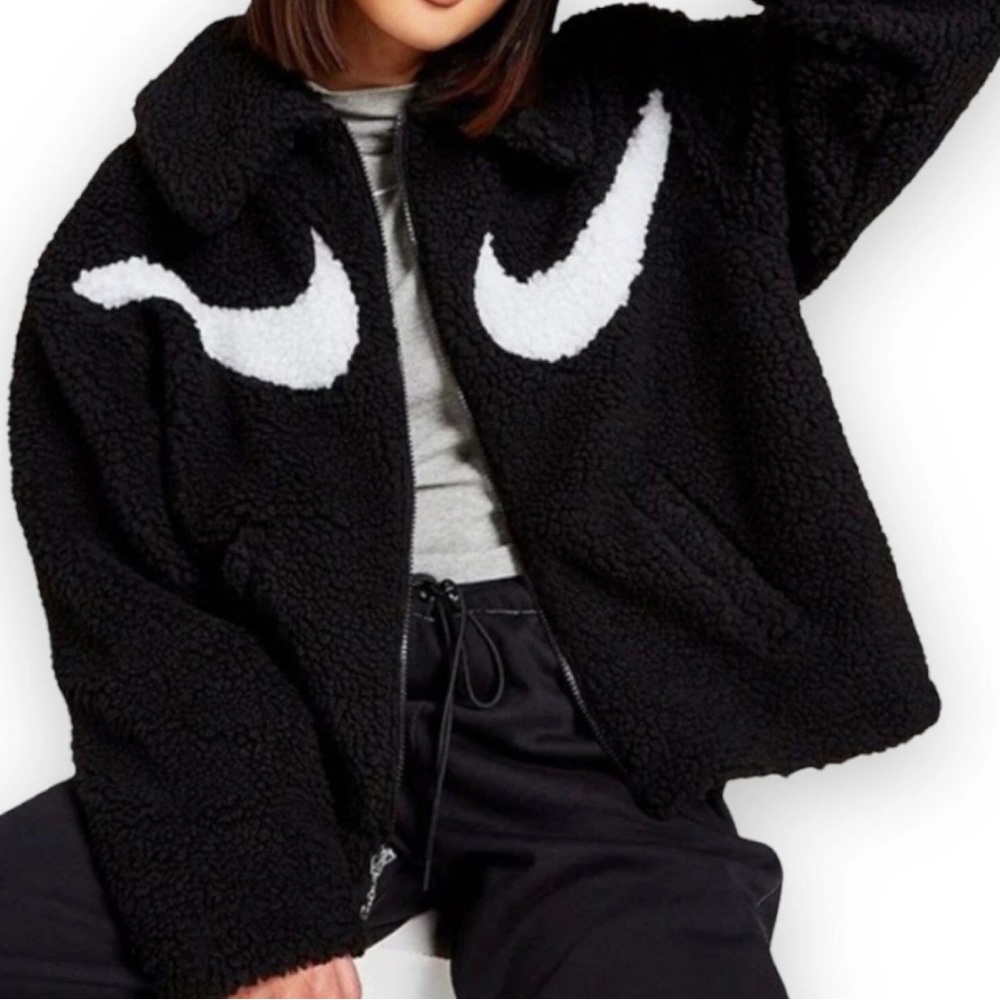 Nike‎ Street Style Oversized Shearling Logo Jackets - Gem